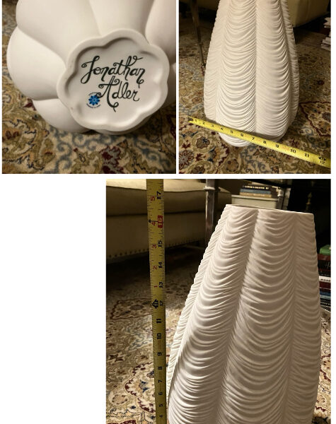 9.) Jonathan Adler Large Charade Drape Vase - GRYC